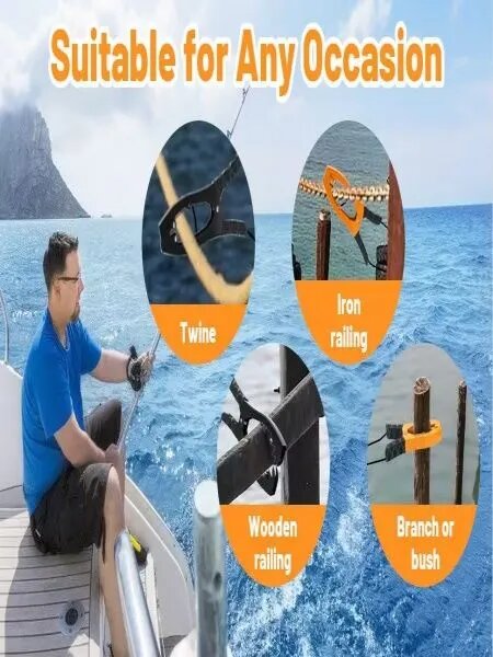 Якорь для лодки Grip Anchor, Быстрый и надежный, Черный цвет с металлической пряжкой, 5 м — фото 1