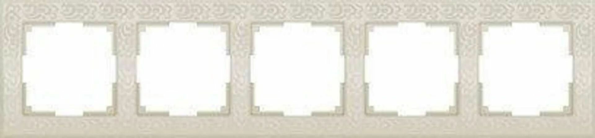 WERKEL Flock WL05-Frame-05-ivory слоновая кость Рамка на 5 постов