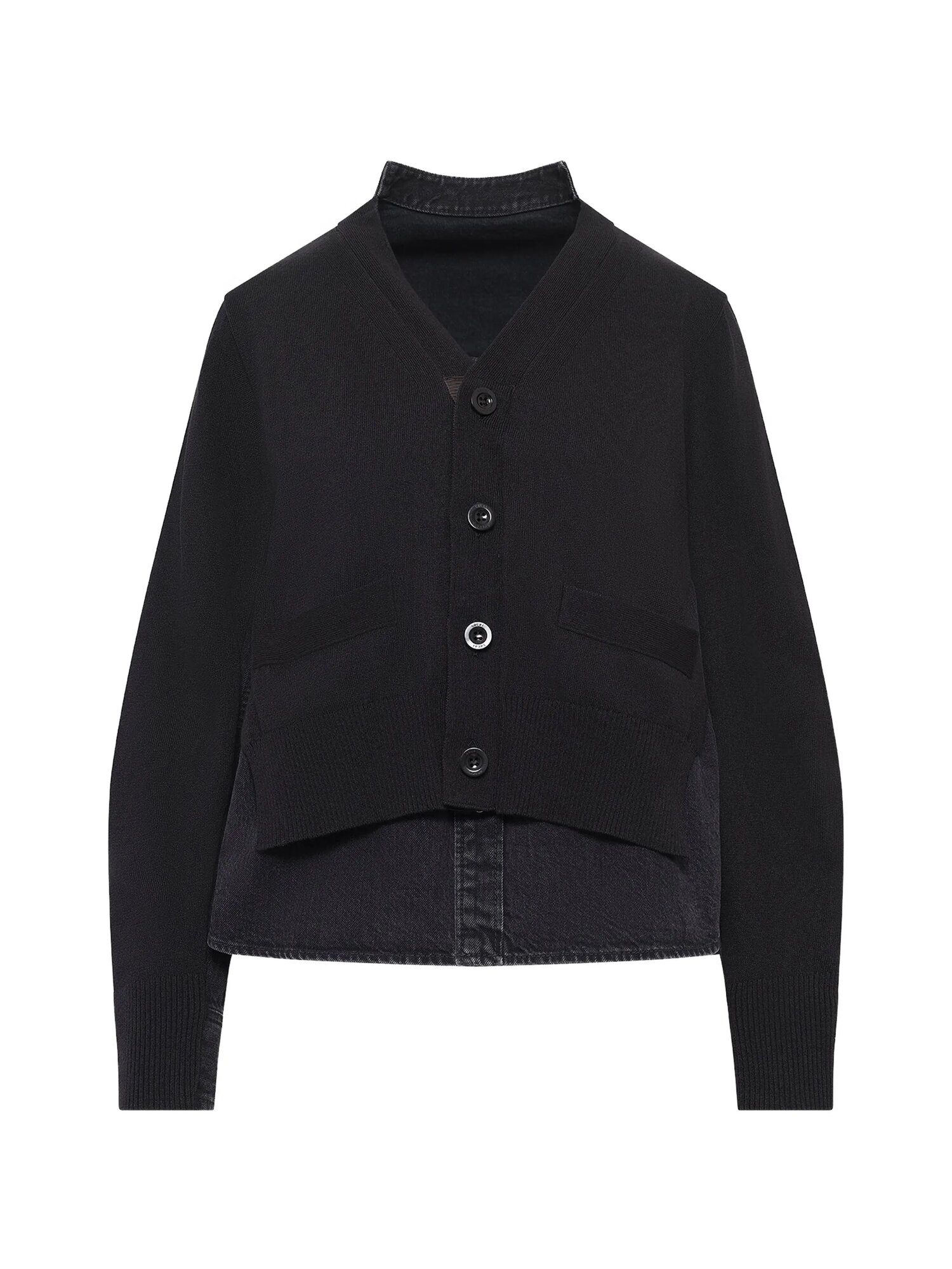 Кардиган Denim-panelled knit cardigan