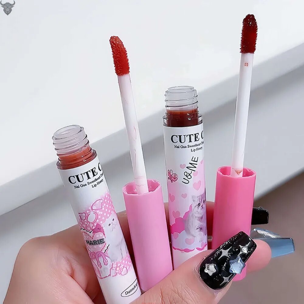 Блеск для губ DaimAnpu Cute Cat Fun Mirror Lip Glaze Set, набор, 12 г — фото 1