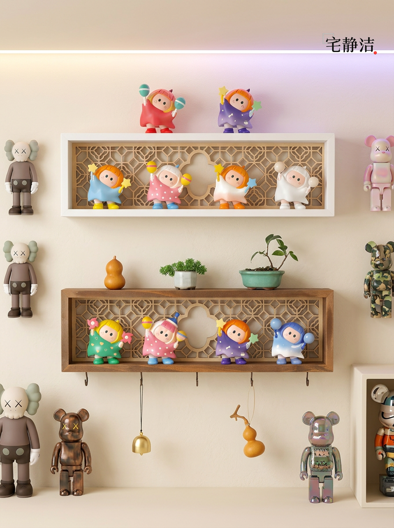 Витрина для фигурок Yoyo, милые фигурки, игрушки Miniso, демонстрационный шкаф, коробка для хранения, подставка для