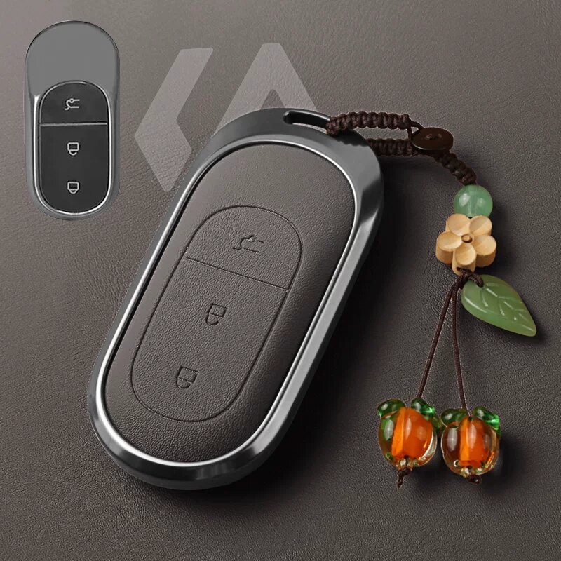 Ключен для автомобиля Leapmotor B Series из алюминия, цвет мокка-коричневый, дизайн с персиком-счастьем