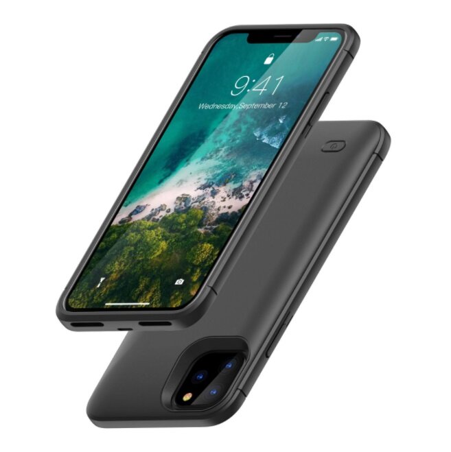Чехол-бампер MyPads для iPhone XI / iPhone 11 с аккумулятором 6800mAh, черный