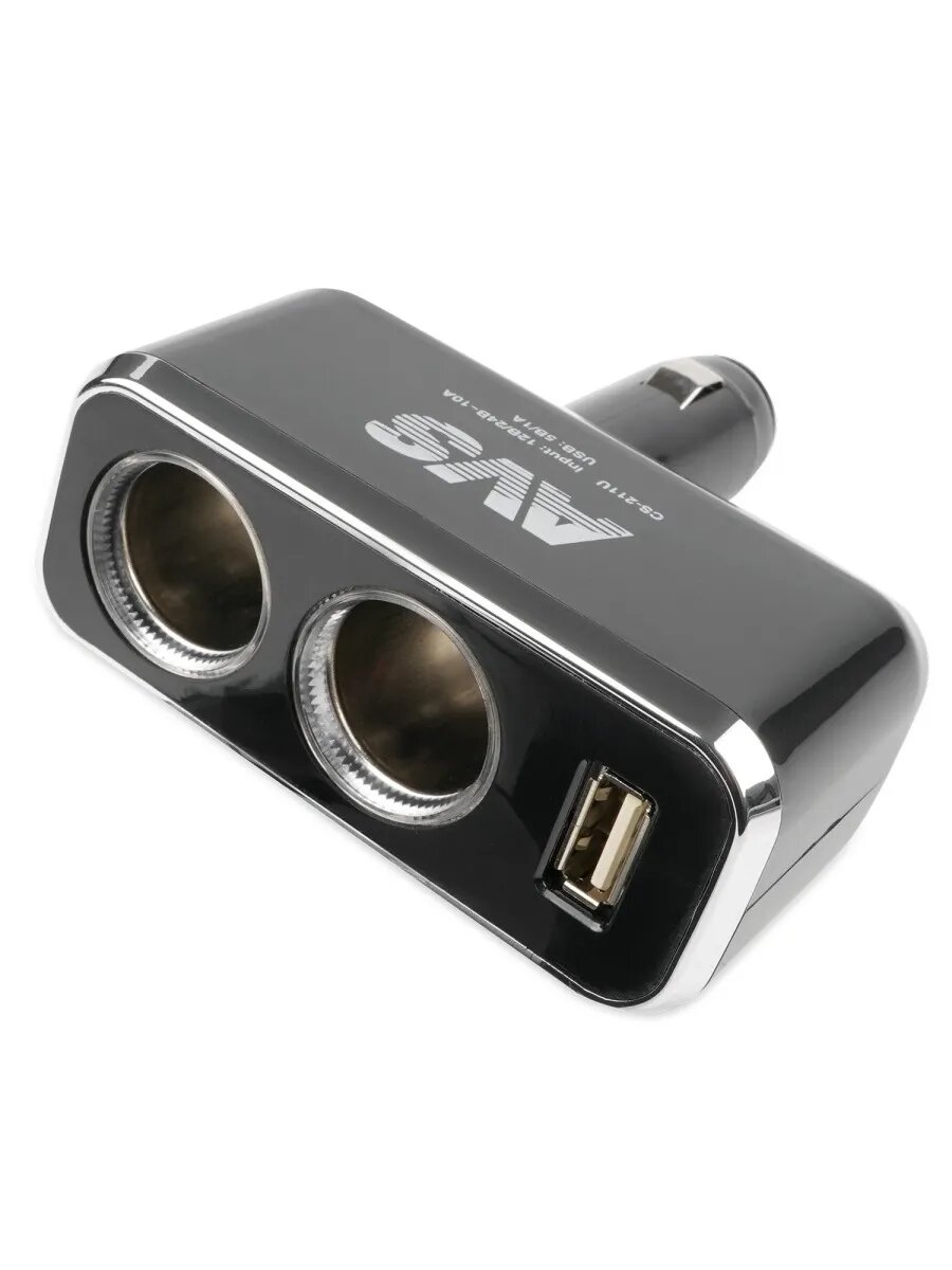 Прикуриватель 2 гнезда 12/24 В USB CS211U, арт. 43254