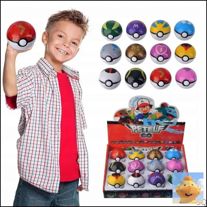 Набор из 12 Покеболов Pokemon, коллекционные фигурки в виде Pokeball, ABS пластик, для фанатов аниме и игр