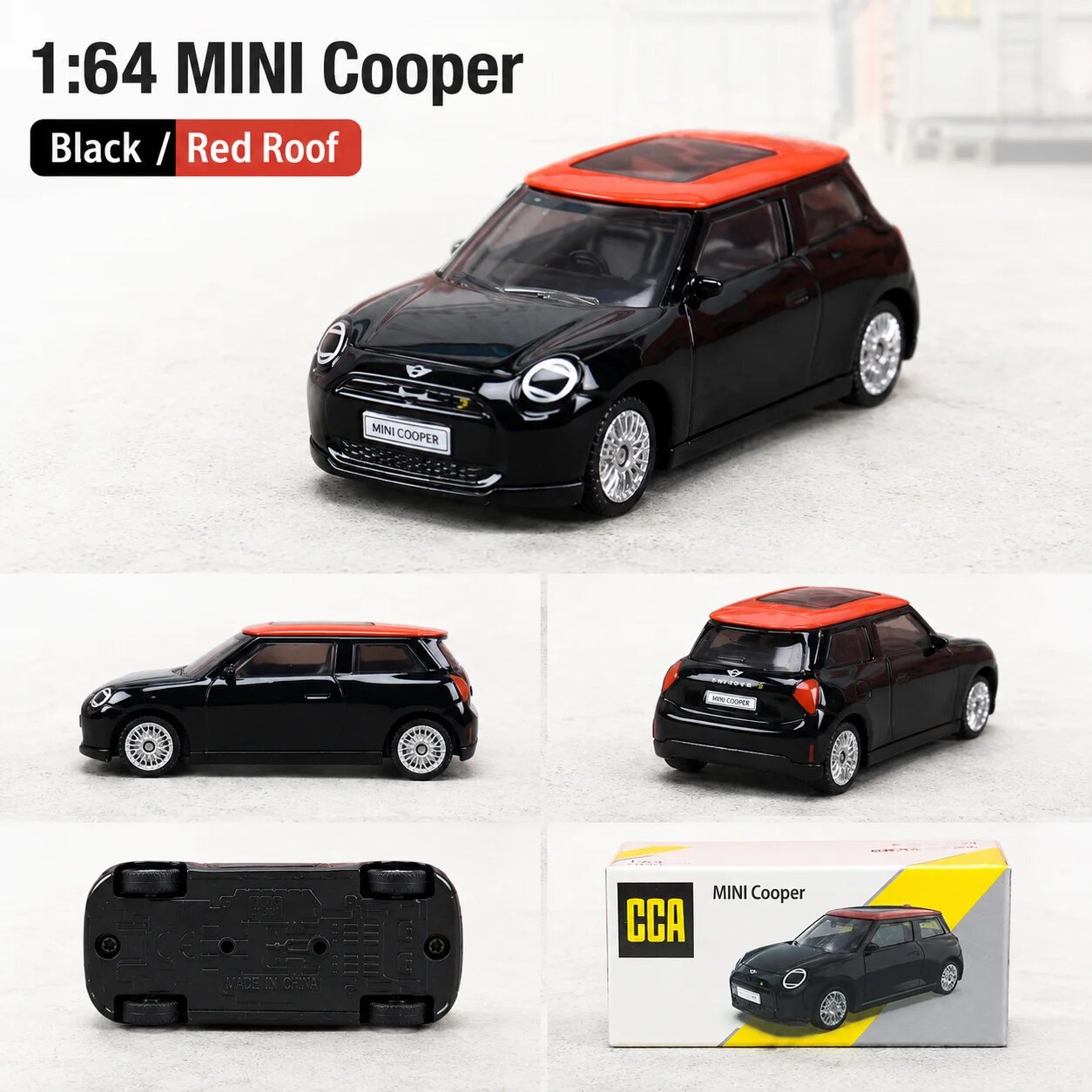 Миниатюрная модель BMW Mini Cooper S 1/64 CCA Черный, черный