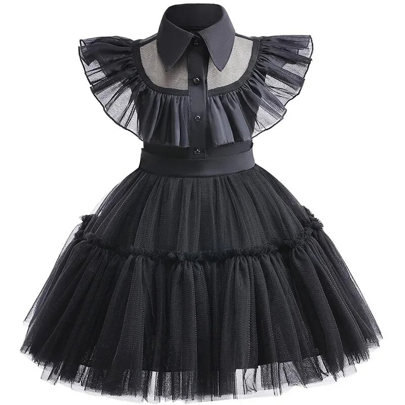 Детское черное платье ведьмы из полиэстера 90, Dress