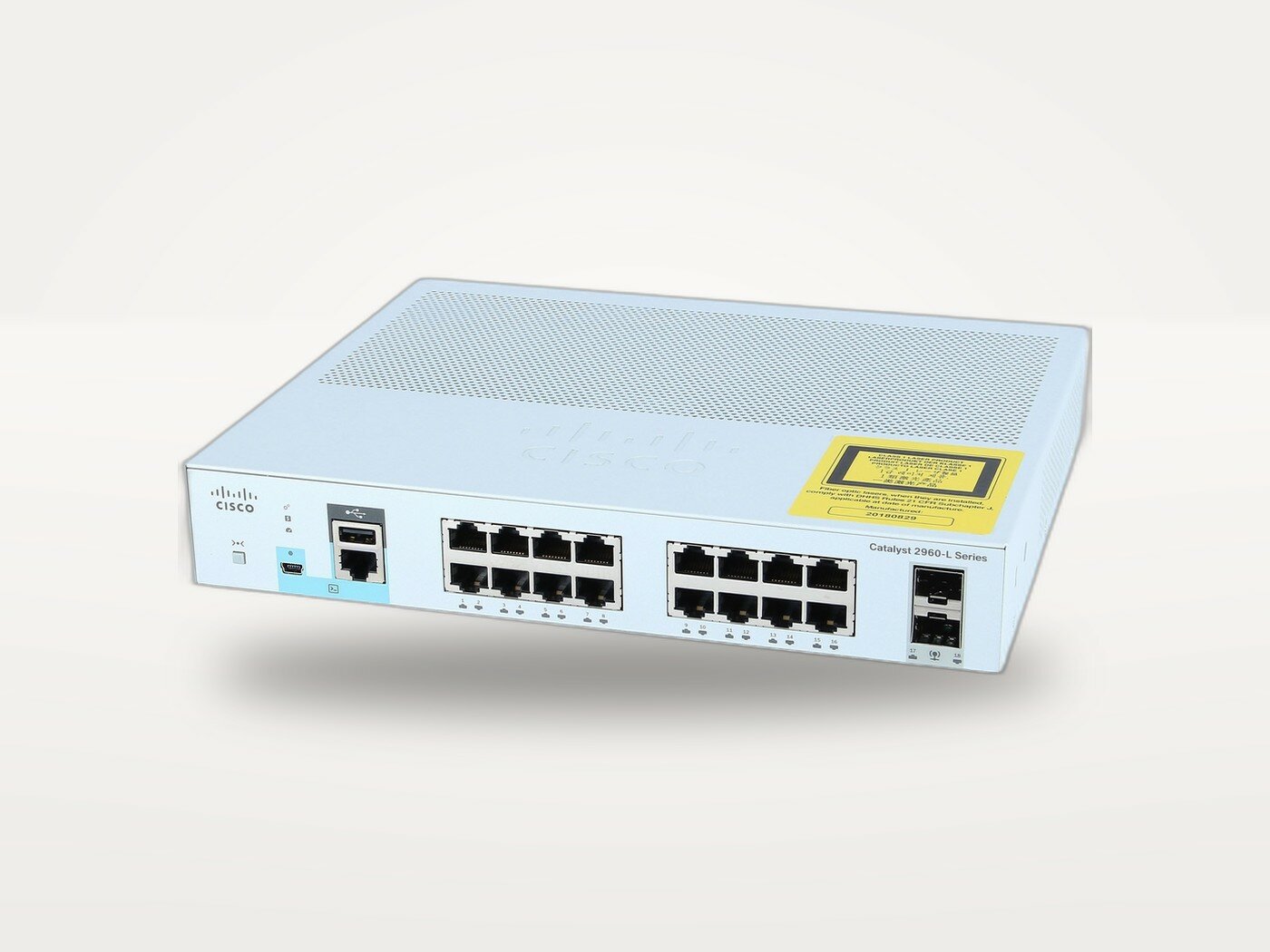 Коммутатор Cisco WS-C2960L-16TS-LL Catalyst 2960L 16 port GigE, 2 x 1G SFP, LAN Lite, Fanless
