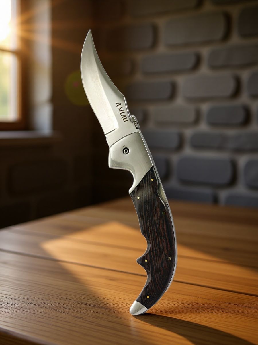 Складной туристический нож Pirat S125 "Данди", чехол кордура, длина клинка 14 см.