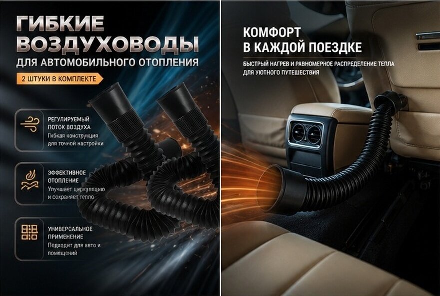 2 Штуки Вентиляционные Шланги Для Авто С Адаптивным Дизайном Для Обогревателя 25.00X6.00X5.00Cm