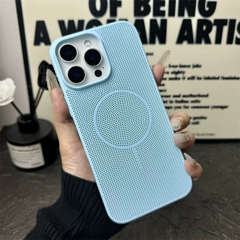 Магнитный чехол MINISO для Apple 17 Pro Max с улучшенными охлаждающими отверстиями, ультратонкий матовый защитный чехол