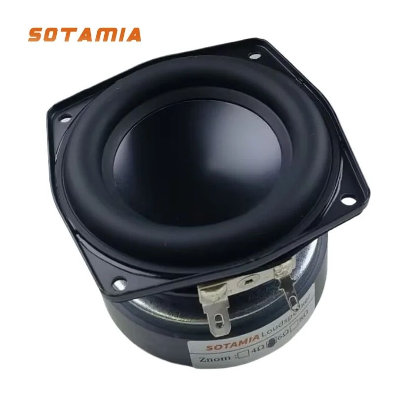 SOTAMIA 1Pcs 3-дюймовый среднечастотный низкочастотный динамик 6 Ом 30 Вт с басами, DIY Bluetooth-динамик, сабвуфер, Hifi Музыкальный звук