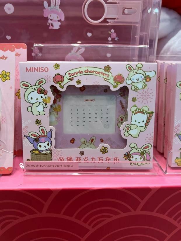 Милый акриловый вечный календарь Miniso Sanrio Kuromi для рабочего стола, серия Blind Box вечный календарь