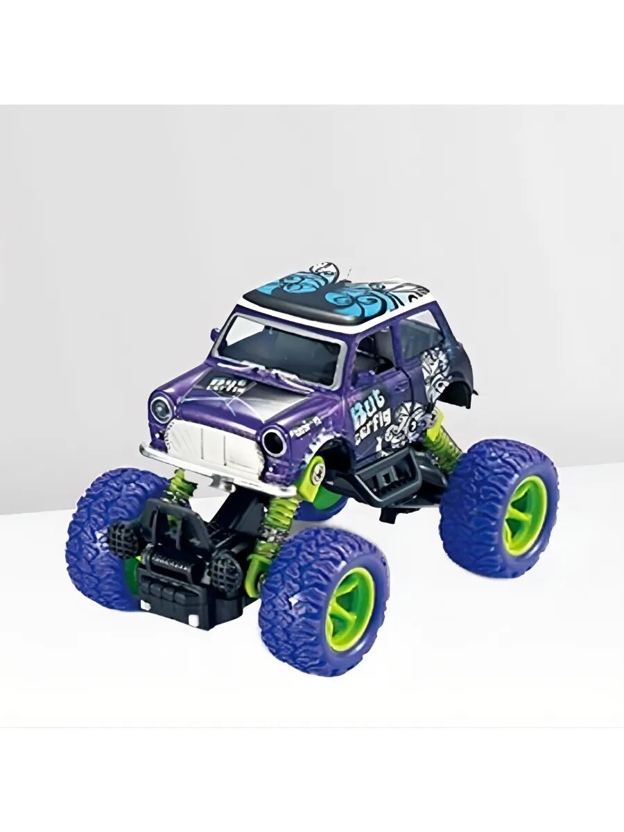Wincars Машинка классическая с большими колёсами инерц/ метал, 13 см, YK-2204 (фиолетовая)