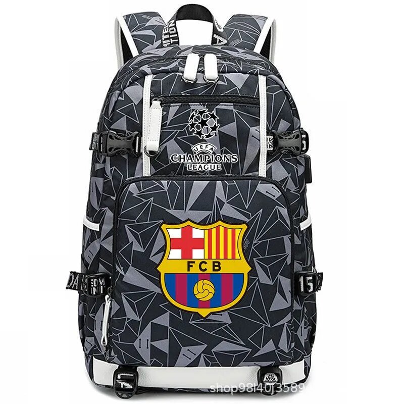Рюкзак UEFA Champions League - FC Barcelona, школьный, 47x30x15 см, Оксфорд, Полиэстер, унисекс