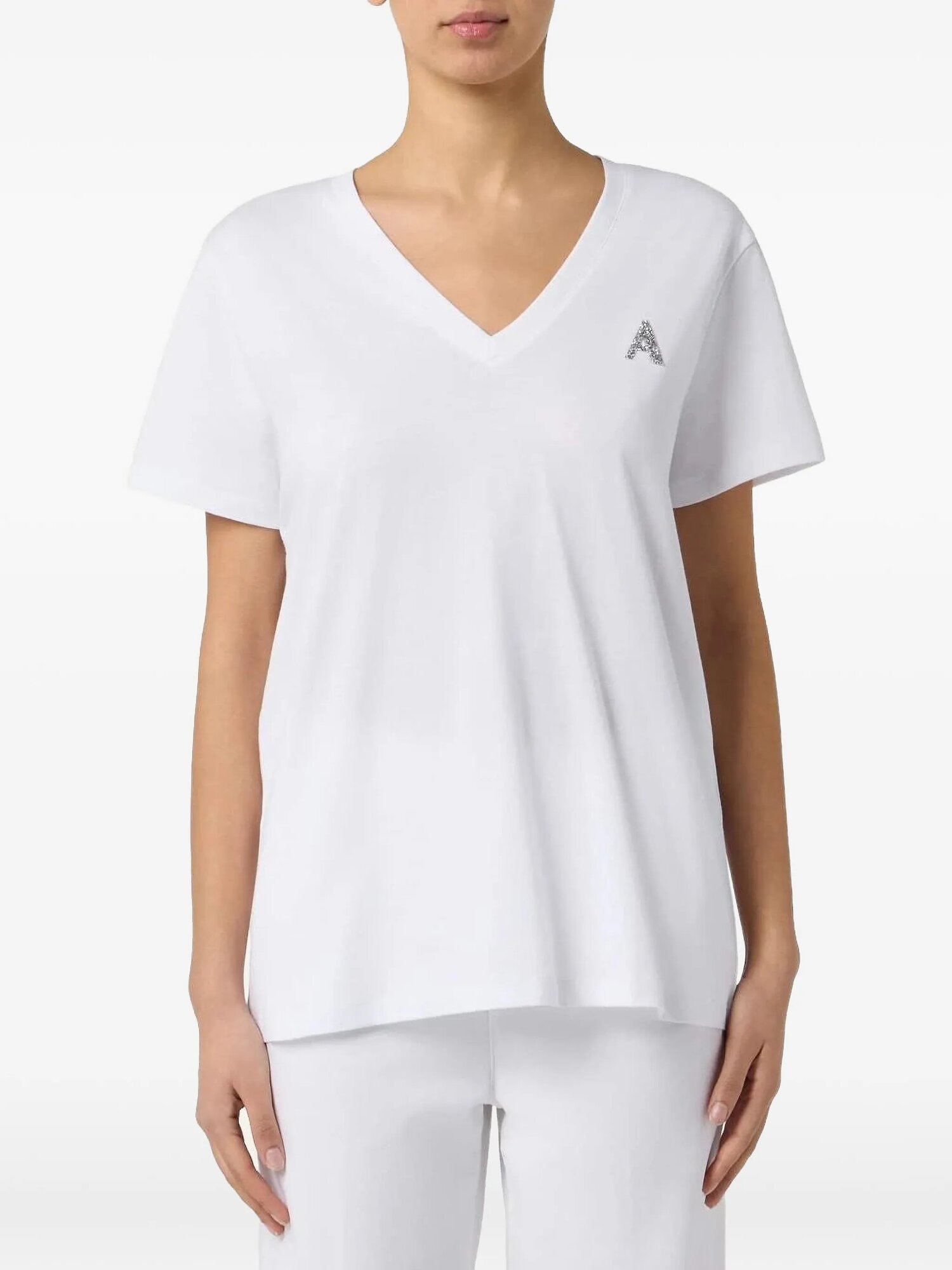 Футболка Armani Exchange, размер 40, бежевый/белый