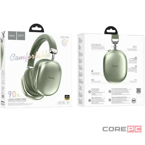 Стереонаушники Bluetooth полноразмерные Hoco W35 Max V5.3/45ч зеленые
