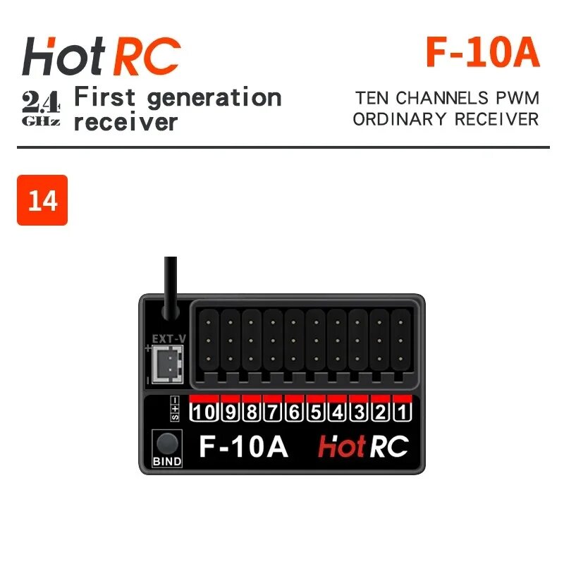 Приемник HOTRC F-10A 2.4G 10-канальный