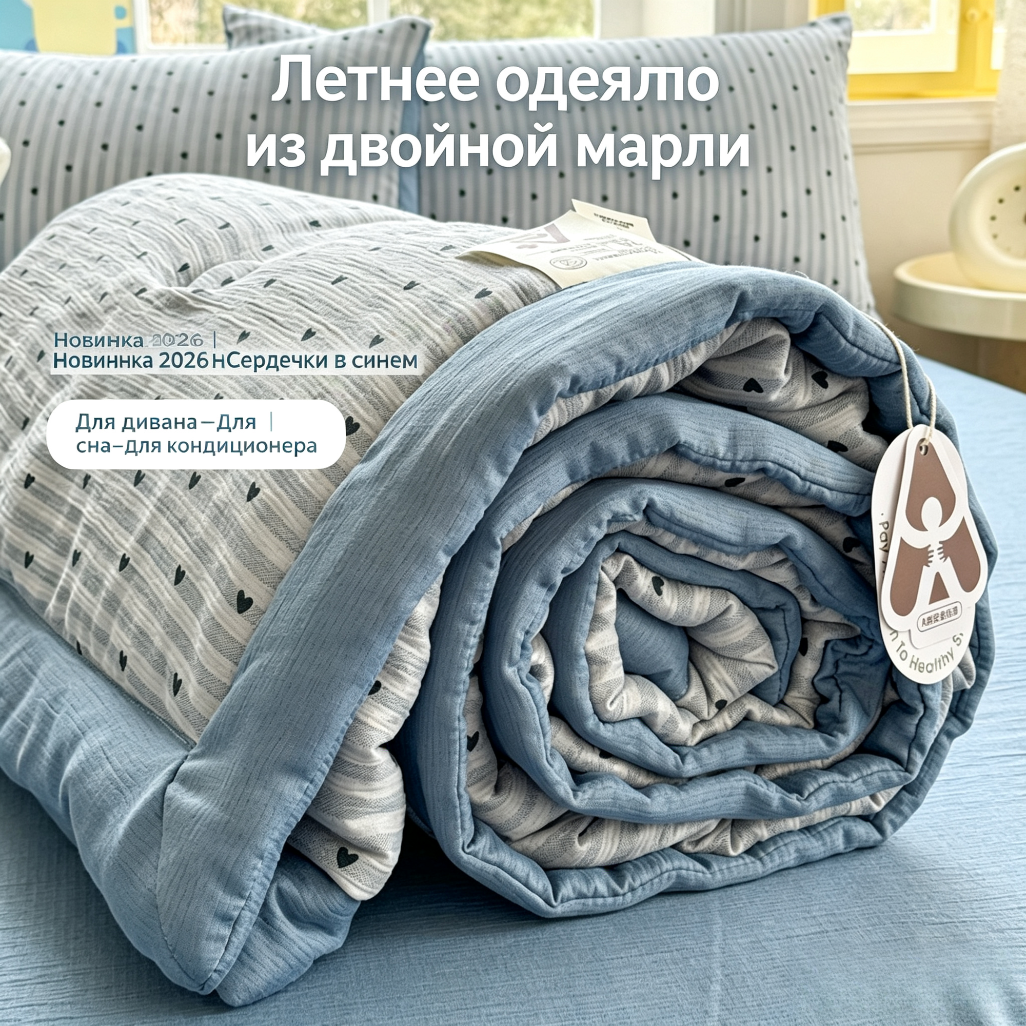 Одеяло "Мягкая пряжа", хлопок 100%, детское, Руша-Юай200 x 230 см1 шт