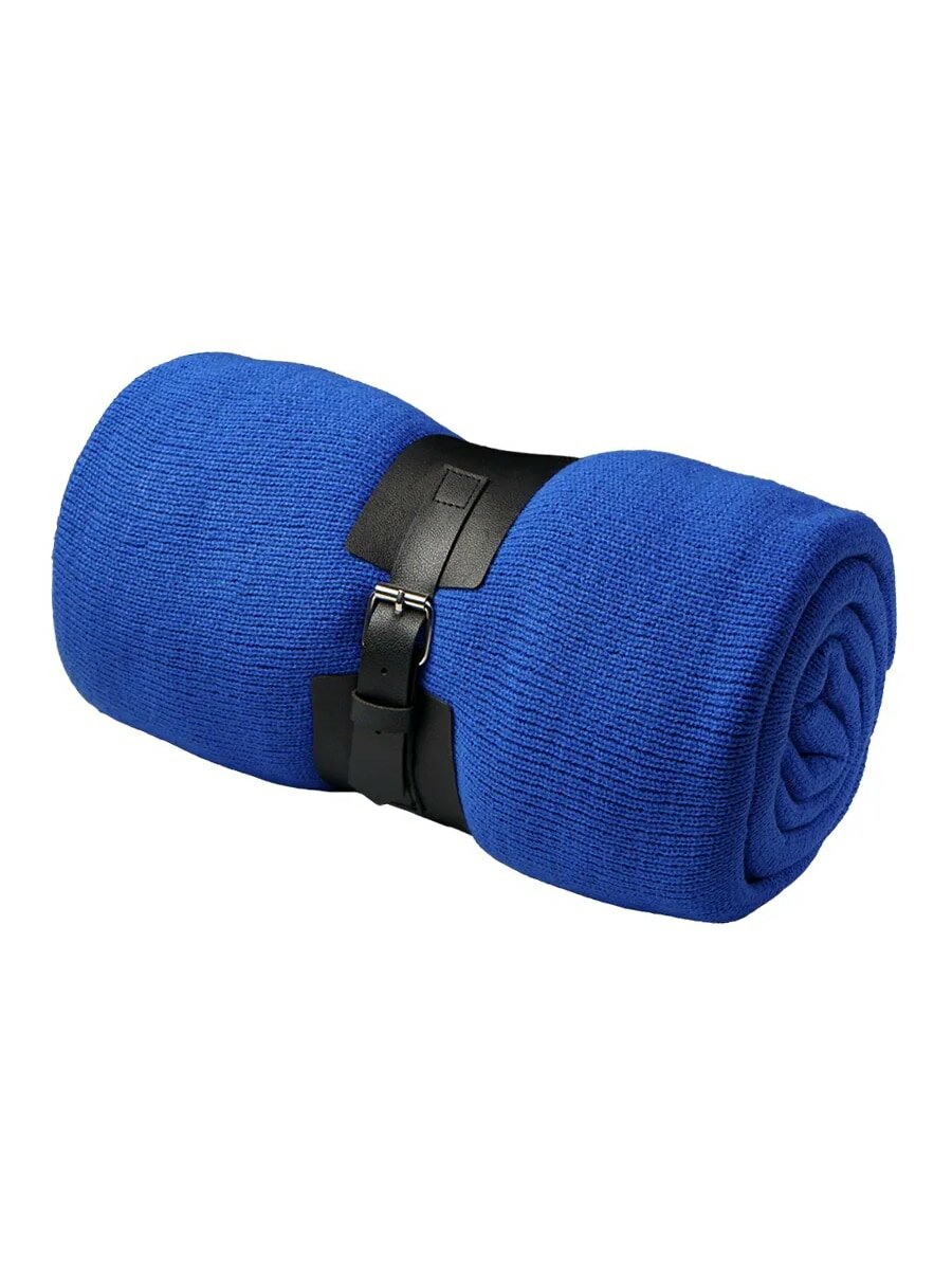 Плед акриловый Belt 130 180 см с поясом, синий