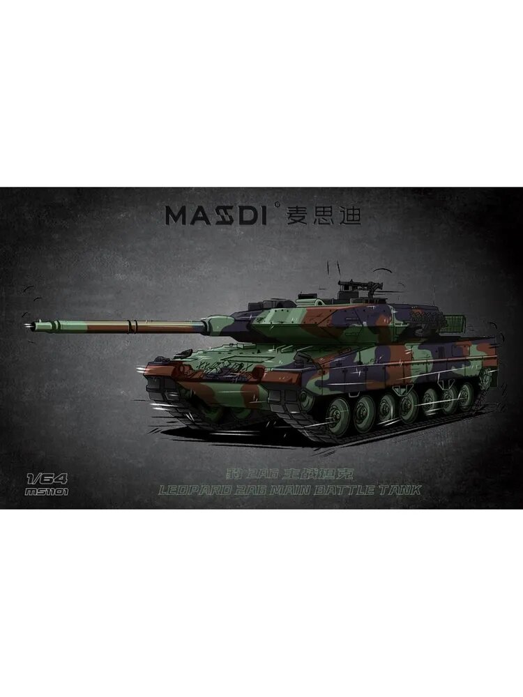 Машинка MASDI 1:64 Leopard 2A6 Main Battle Tank Simulation Alloy Model