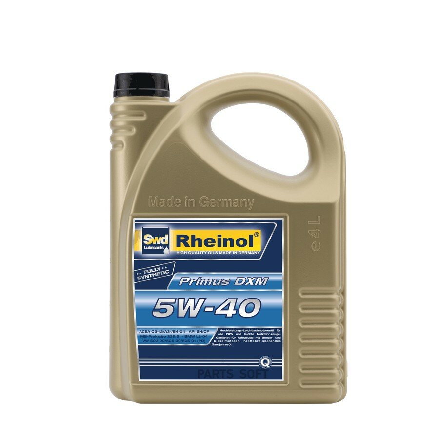 SWD Rheinol Primus DXM 5W-40 (4л) от официального дистрибьютора, SWD RHEINOL, артикул 31239470