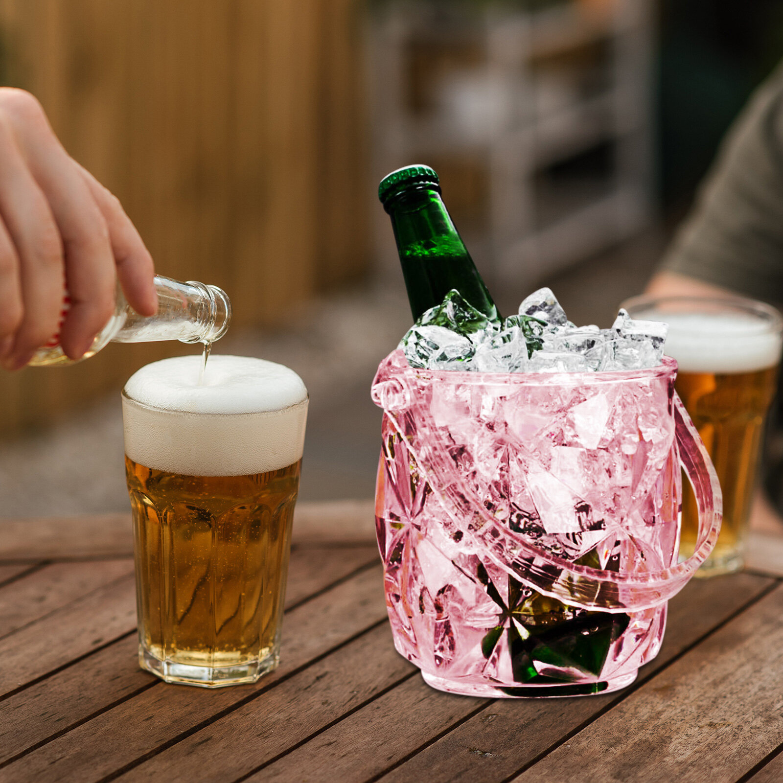 1PC Модное Круглое Ведерко Для Льда Из Акрила Ведерко Для Льда В Баре KTV Оформительское Ведерко Для Льда 12 5X12 5Cm