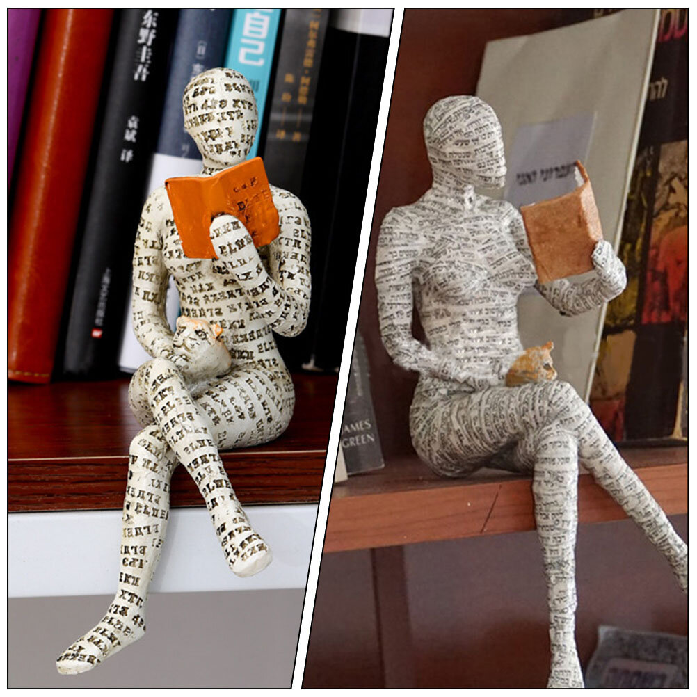 Статуэтка Читательницы Из Резины Винтажный Декор Для Интерьера 10 5X7Cm