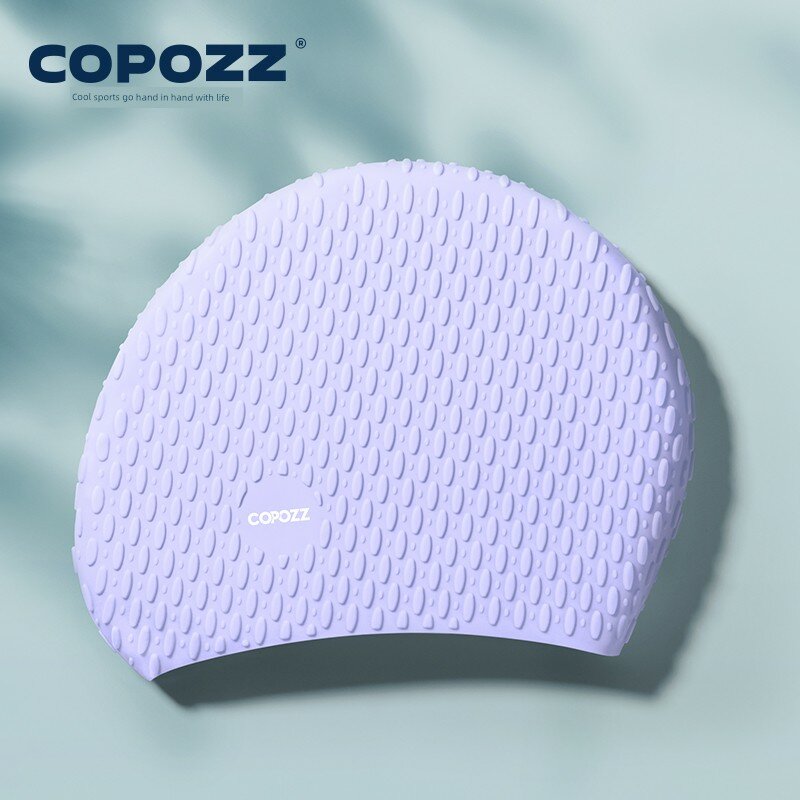 COPOZZ Женская силиконовая купальная шапочка для длинных волос — противоскользящая, водонепроницаемая защита ушей,
