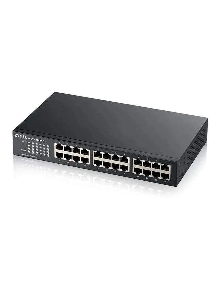 Коммутатор Неуправляемый ZYXEL 24 порта серый GS1100-24E-EU0103F