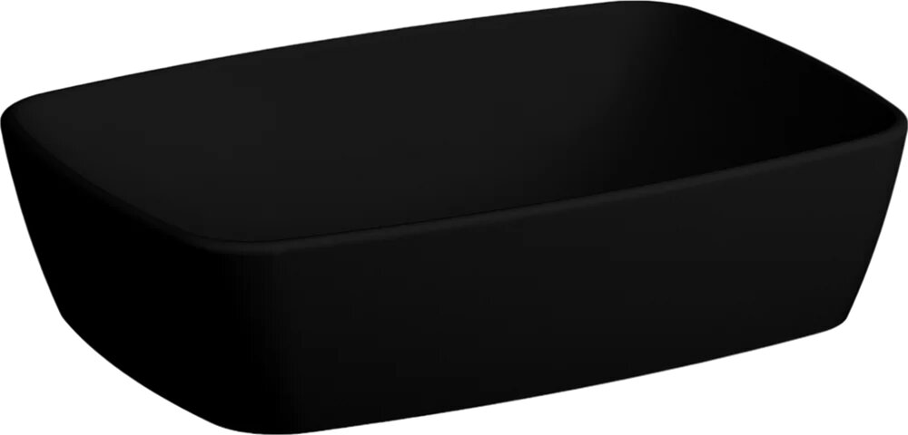 Накладная раковина VitrA Shift 7075B083-0016 55 накладная, без отверстия под смеситель, фарфоровая, прямоугольная, раковина для ванной, черная, матовая