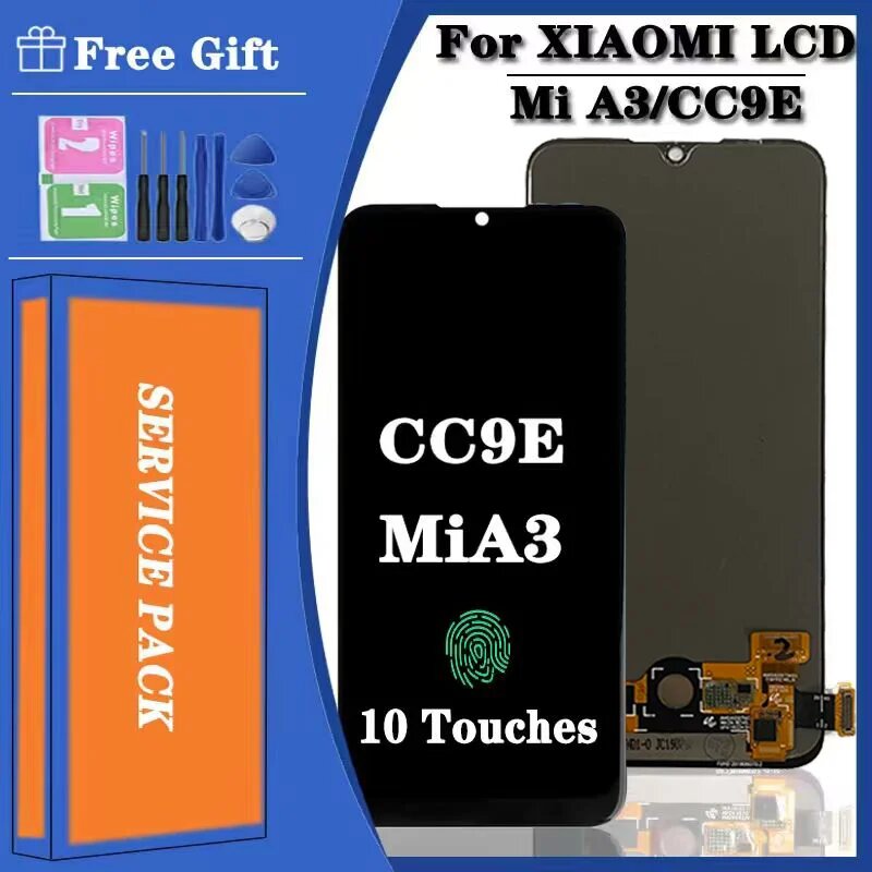 ЖК-дисплей Super AMOLED для Xiaomi Mi CC9E, сенсорный экран с дигитайзером в сборе для Xiaomi Mi A3, MiA3, ЖК-дисплей с рамкой