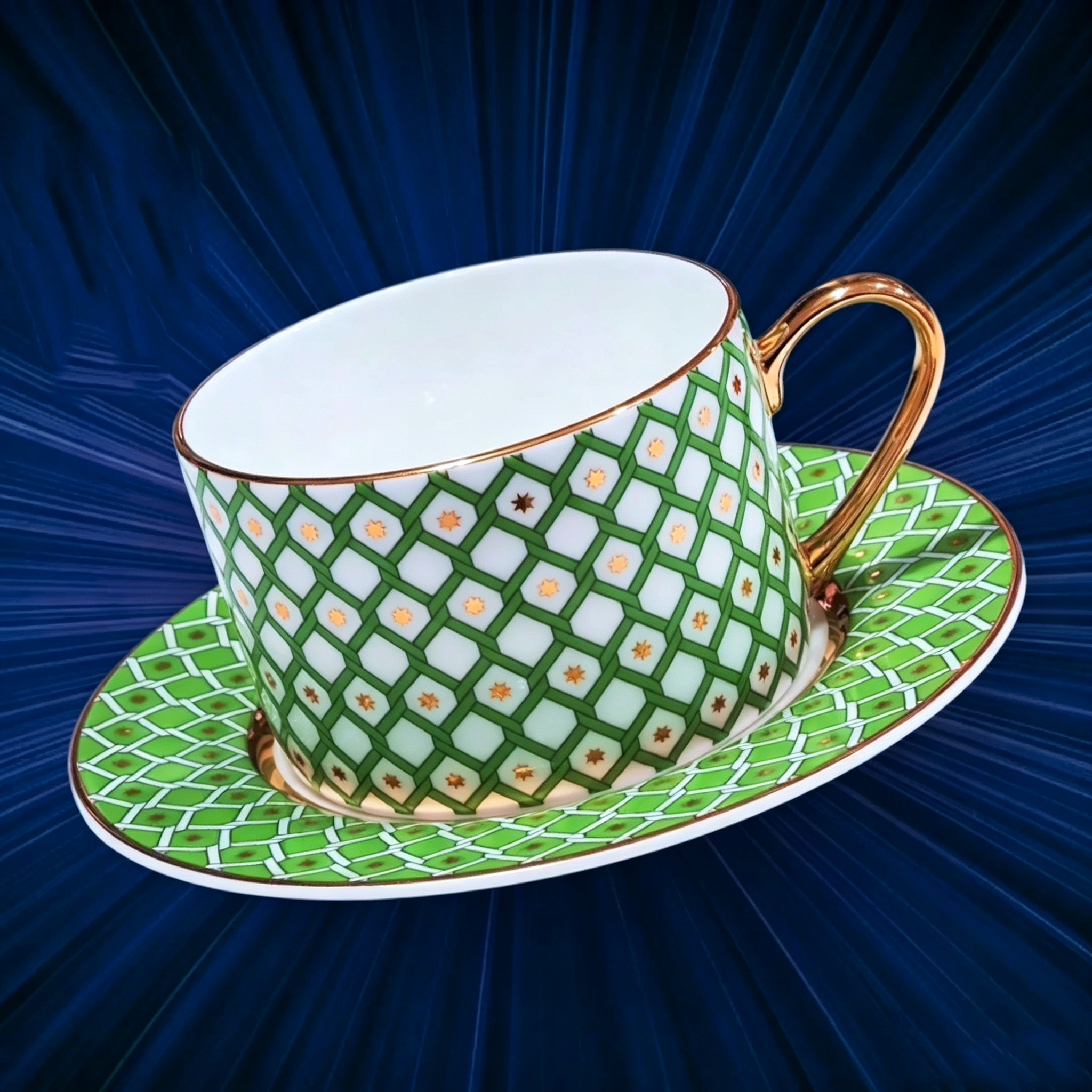 Чашка с блюдцем Imperial Porcelain Star, костяной фарфор, позолота, 250 мл, на 1 перс.