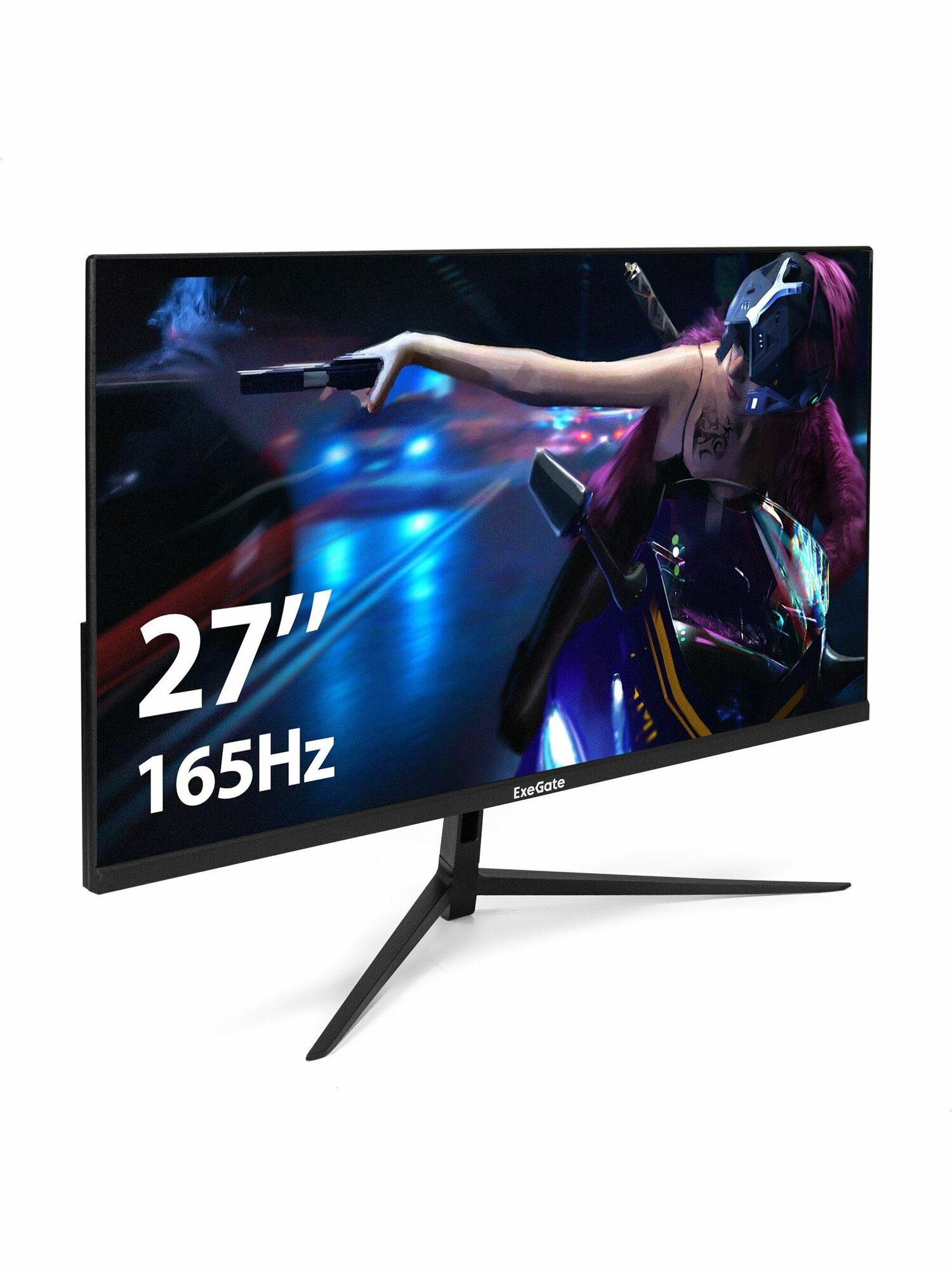 ExeGate 27" Монитор ExeGate EX297306RUS Монитор игровой с аудио выходом 27" 165 Гц Combat EF2707C (IPS LED Grade A, FHD, 1920x1080165Гц, 16:9, 300cd/m2, 1000:1, 178/178, 1ms, HDMI, DisplayPort, audio-out, Flicker-free, FreeSync, Low Blue Light, кабель HDMI