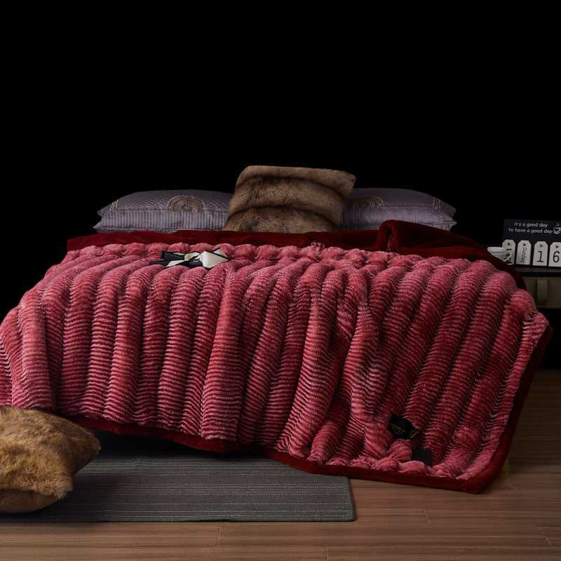 Плед Milk Fleece , новый стиль, утолщенный, 10 кг, с имитацией кроличьей шерсти, легкий роскошный плед из рашеля, норковый флис