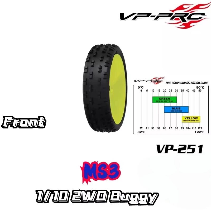 VP PRO 1/10 2WD Багги шины MS3, синий