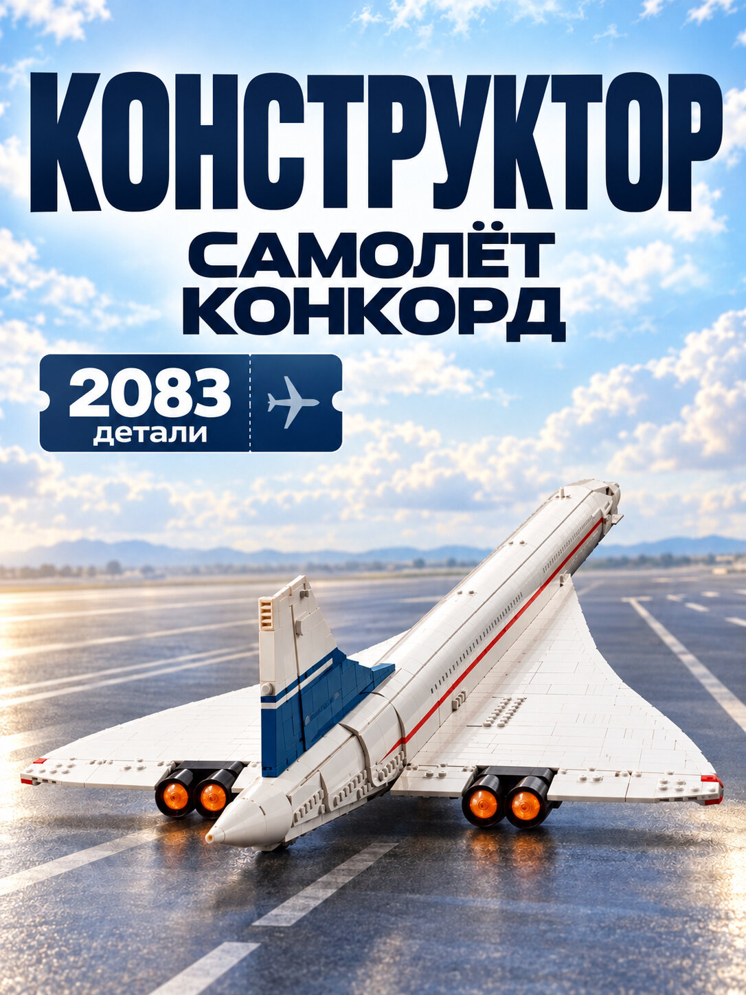 Конструктор Самолёт Конкорд Airbus 2083 детали 80318