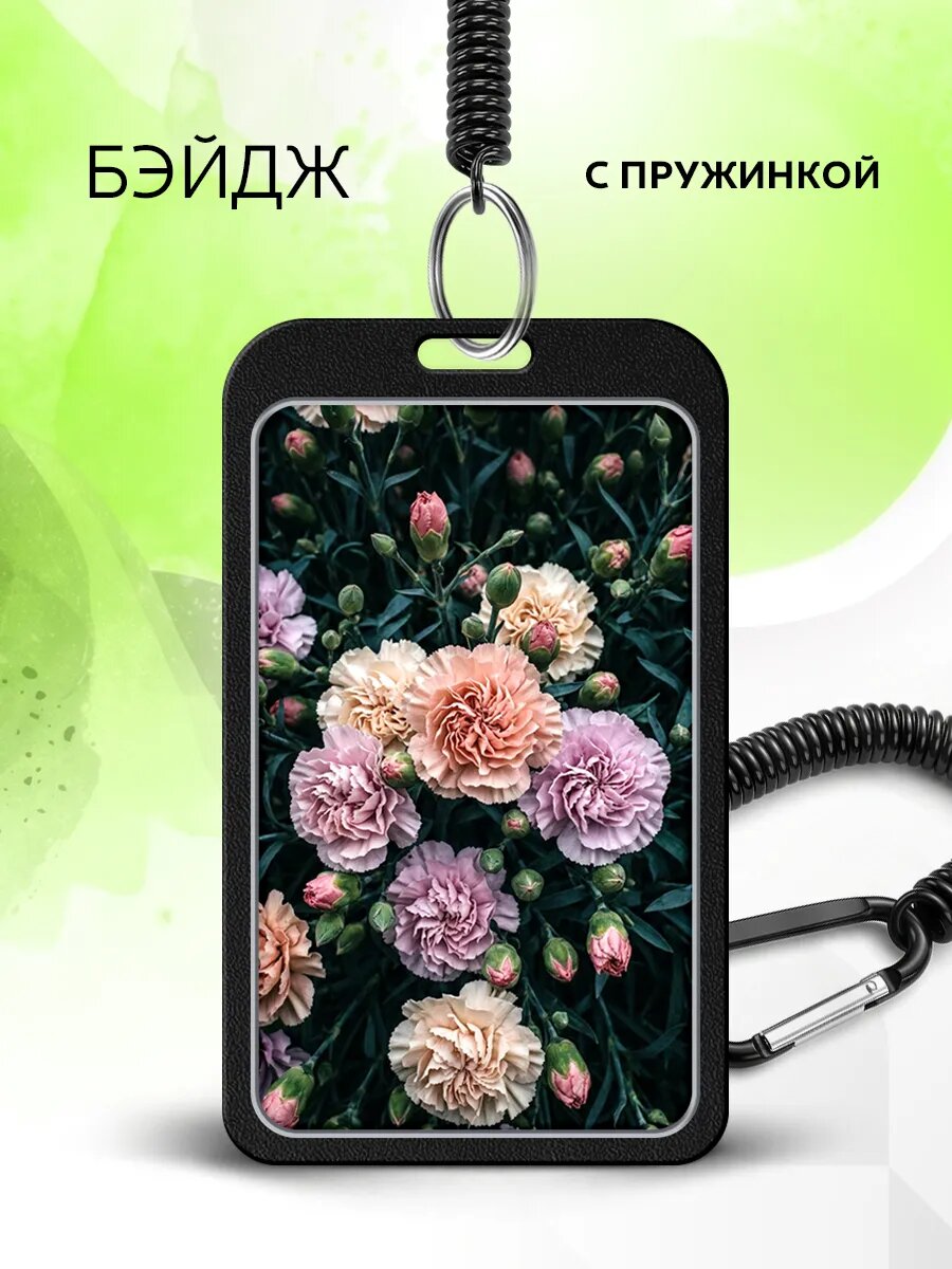 Бейдж на пропуск металлический с пружинкой и картинками