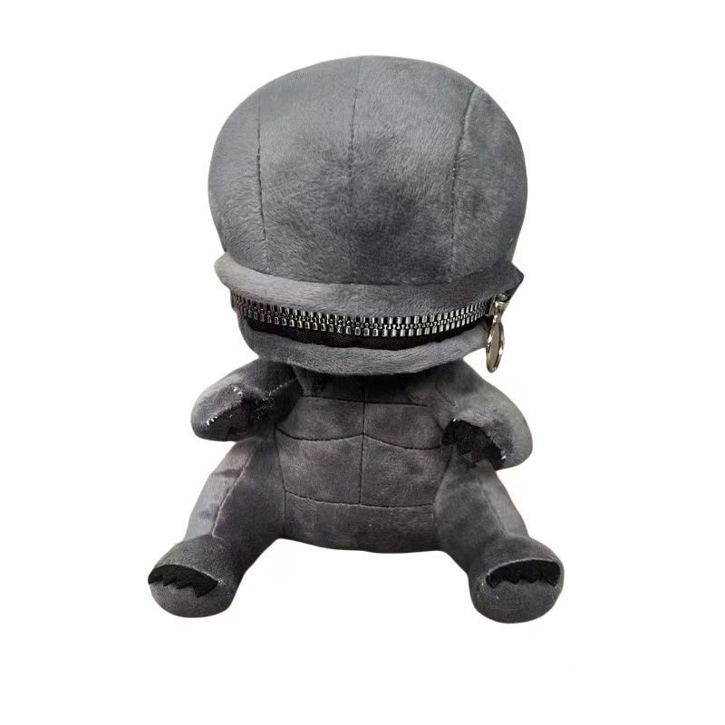 Мягкая игрушка Alien Xenomorph Hybrid с молнией во рту, 23 см, серая, из короткого плюша