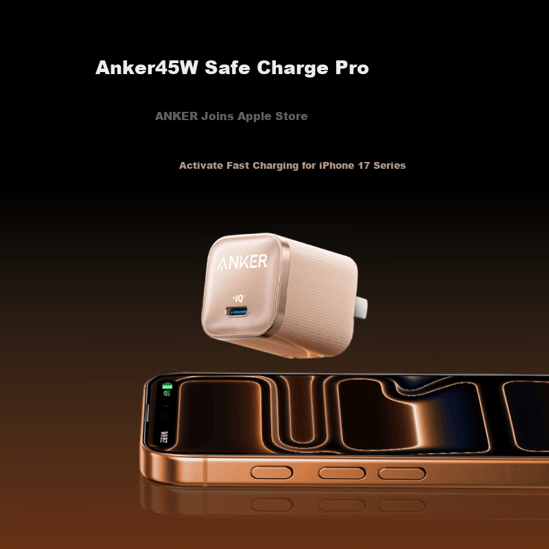 ANKE 45Вт GaN быстрая зарядка для iPhone 16 Pro Max 15 серии iPad одноканальный складные контакты Версия：45W Anxinchong