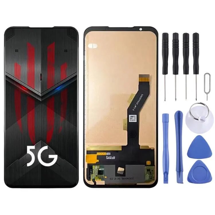 Для ZTE Nubia Redmagic 5G / 5S NX659J 6,65 дюйма TFT -экрана TFT с полной сборкой Digitizer, не поддерживающей идентификацию отпечатков пальцев