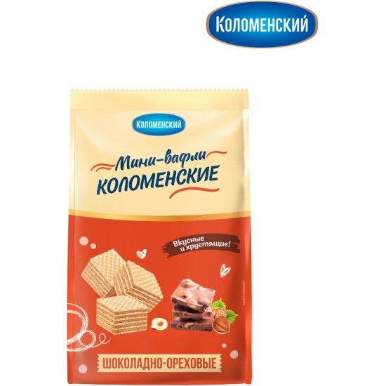 Вафли Коломенский Коломенские мини вафли шоколадно ореховые 200 г