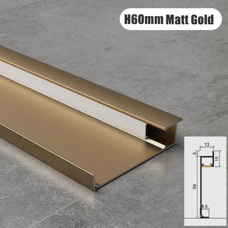 Встроенный светодиодный плинтус из алюминиевого профиля H40/60/80 мм, лента светодиода для полового плинтуса, металлический плинтус для стен, угловой линейный свет