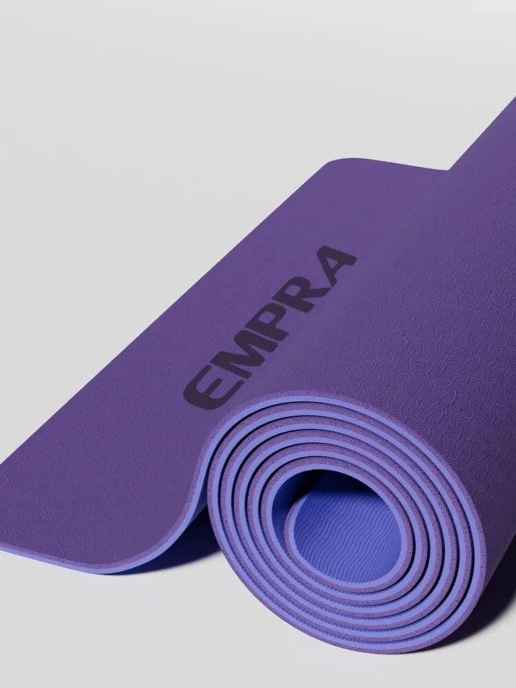 Спортивный коврик для фитнеса и йоги нескользящий, толщина 6 мм EMPRA