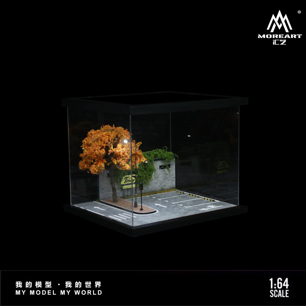 DIY Собранная миниатюрная уличная сцена с подсветкой, масштаб 1:64, модель 03, коллекционная фигурка для декора