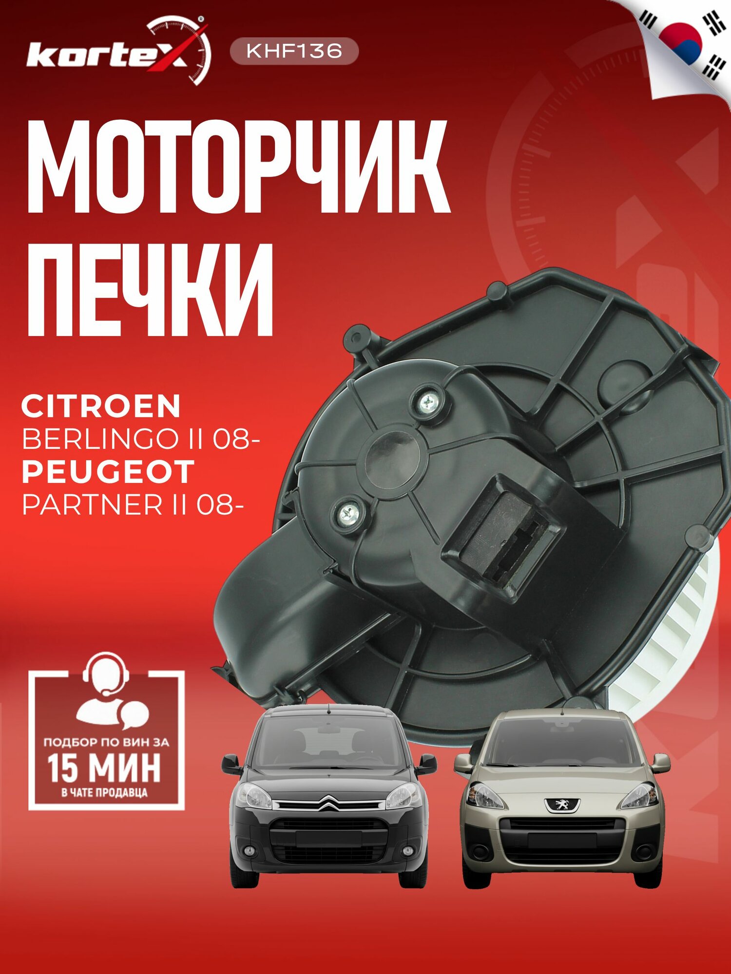 Мотор (вентилятор) отопителя Ситроен Берлинго, Пежо Партнер LFH2042, 6441AS, 6441AR