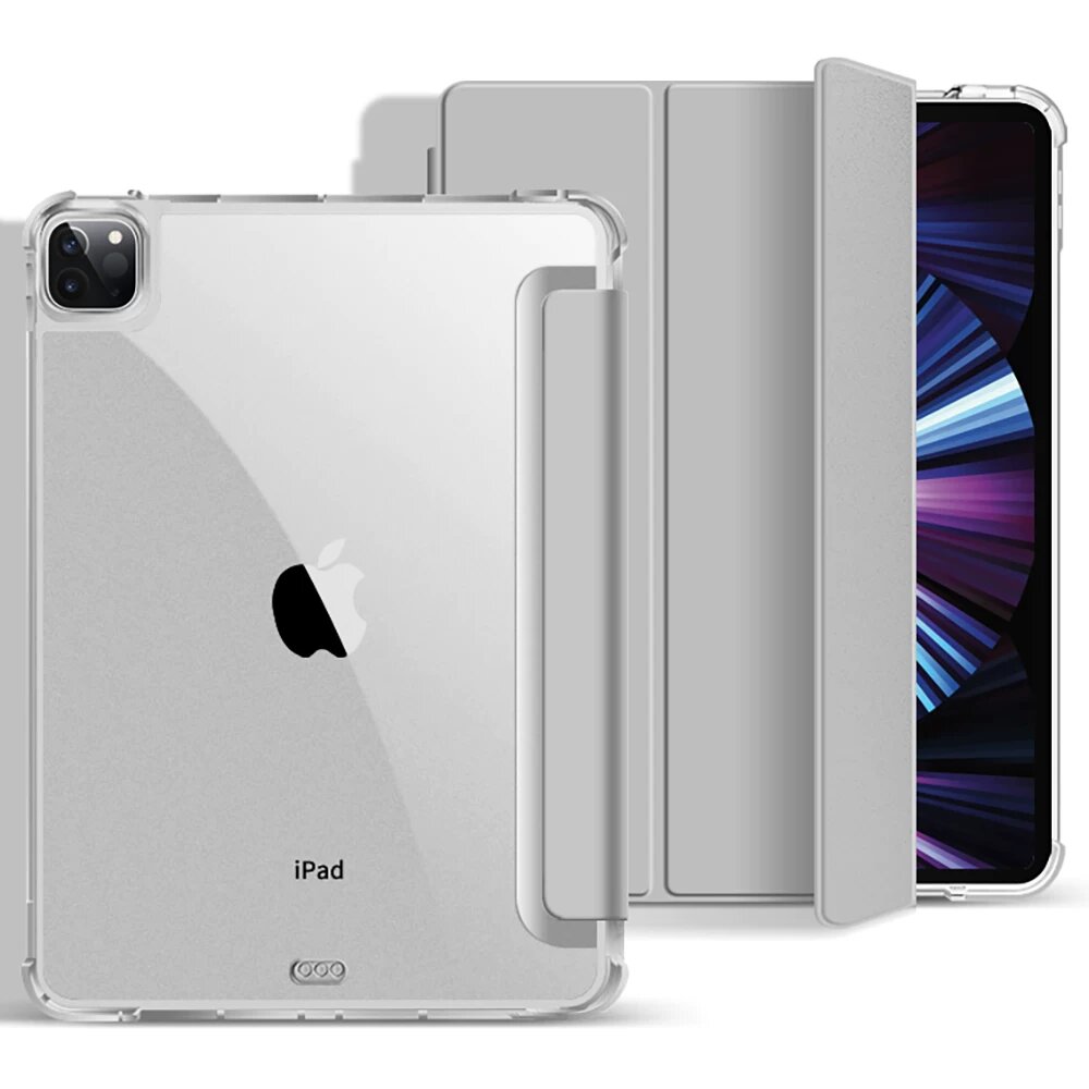 Прозрачный акриловый чехол для iPad 9.7 дюймов (5-6 поколение) без отверстия для ручки - Космический серый