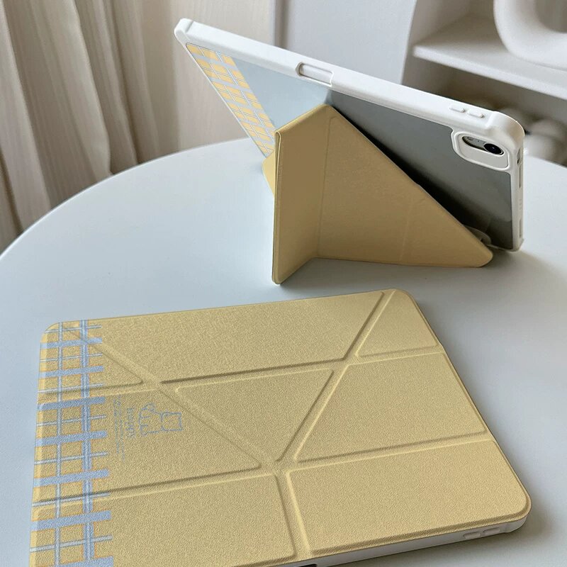 【Складной, с магнитным креплением, съемный】Защитный чехол для iPad Air 7 с отделением для стилуса, коричневый, с
