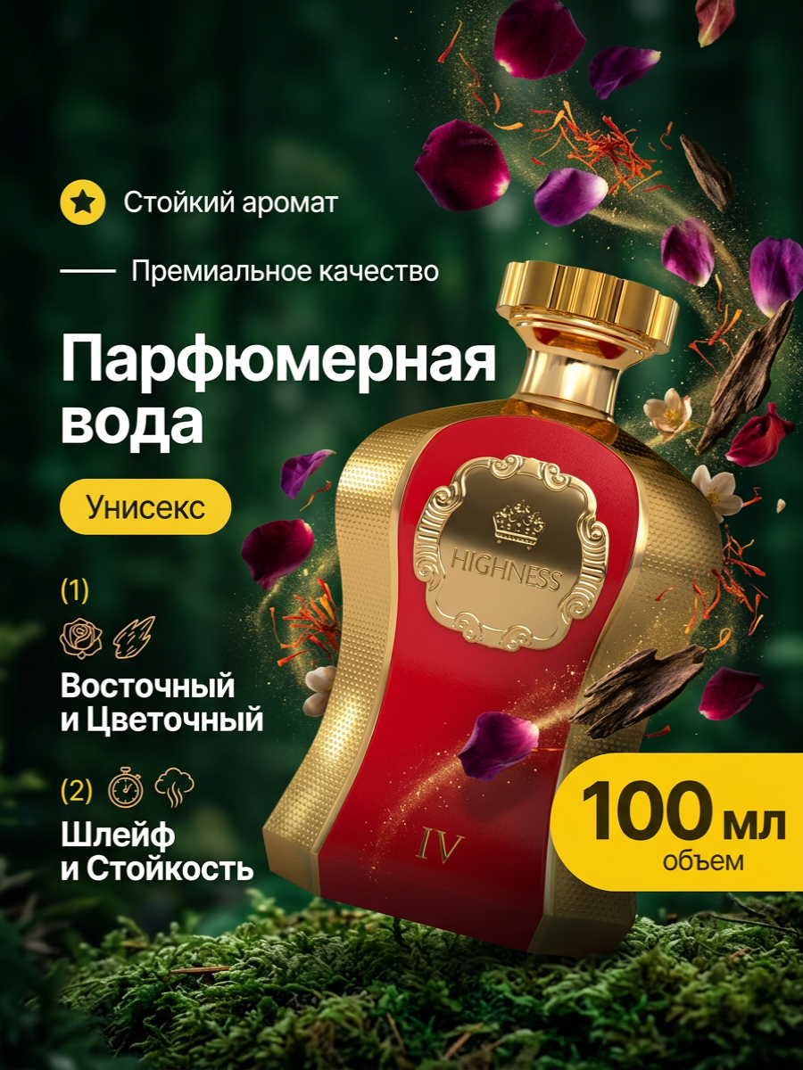 Afnan Highness IV парфюмерная вода унисекс 100 мл восточный ванильный аромат 2021