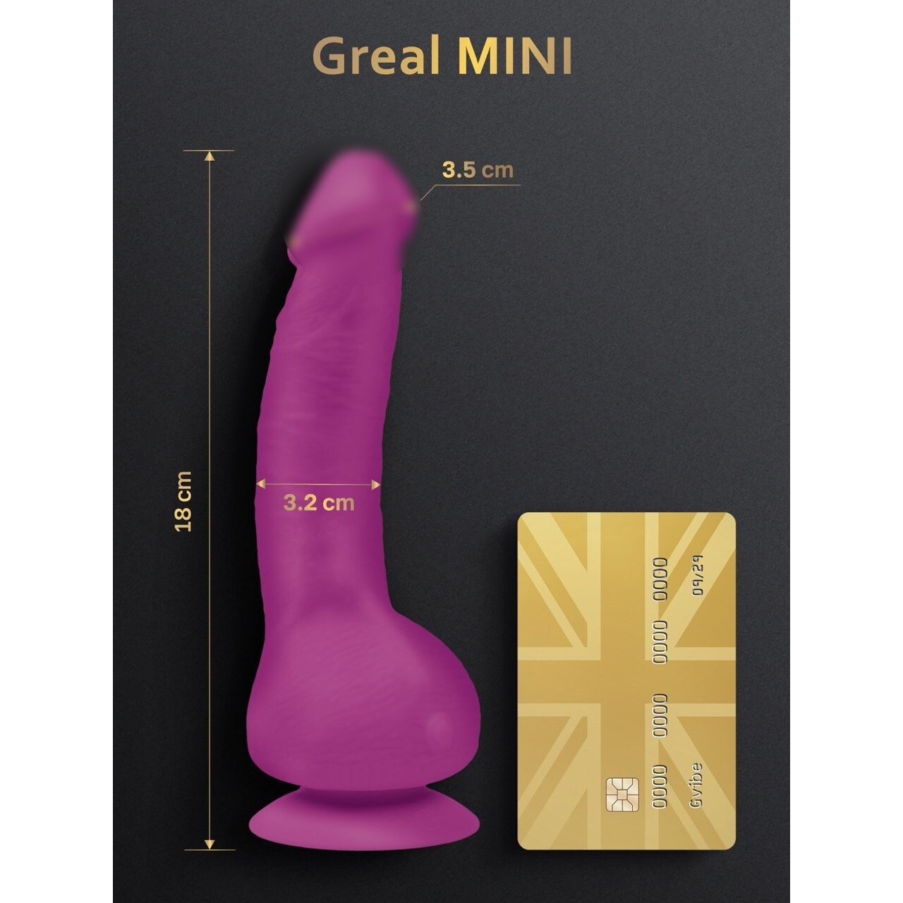 Gvibe Greal Mini Реалистичный вибратор из Bioskin цвет фуксия